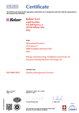 Kolzer - KOLZER is Proud to Announce ISO 9001 Certification